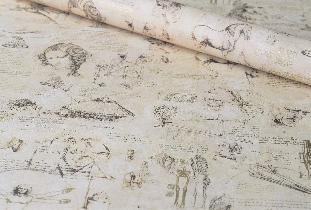 Decorative Paper Davinci Sketches Single Sheet Italian Quality 4021 - Etsy
