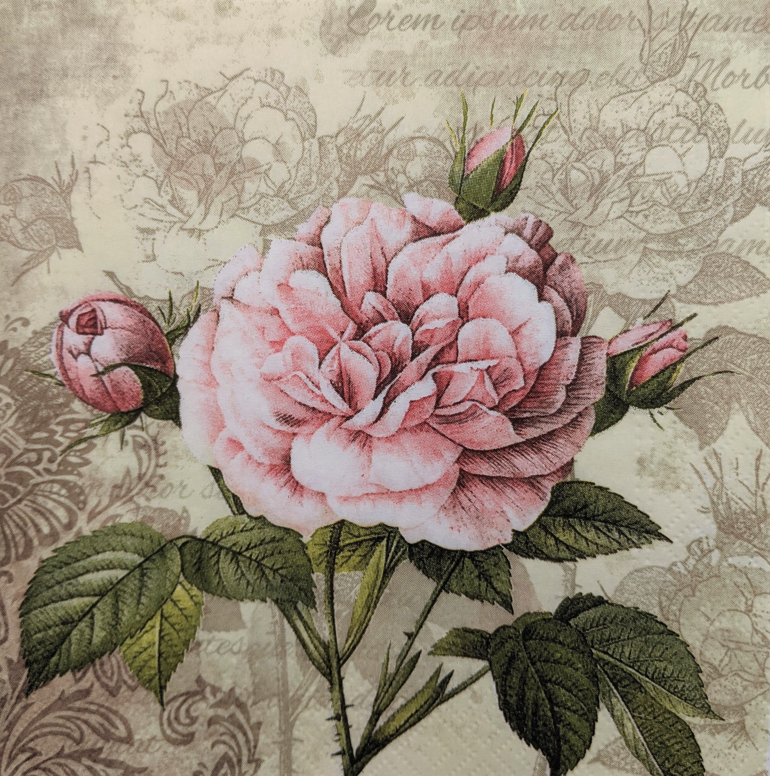 3 Decoupage Paper Napkins Vintage Rose Crafting Tissue - Etsy