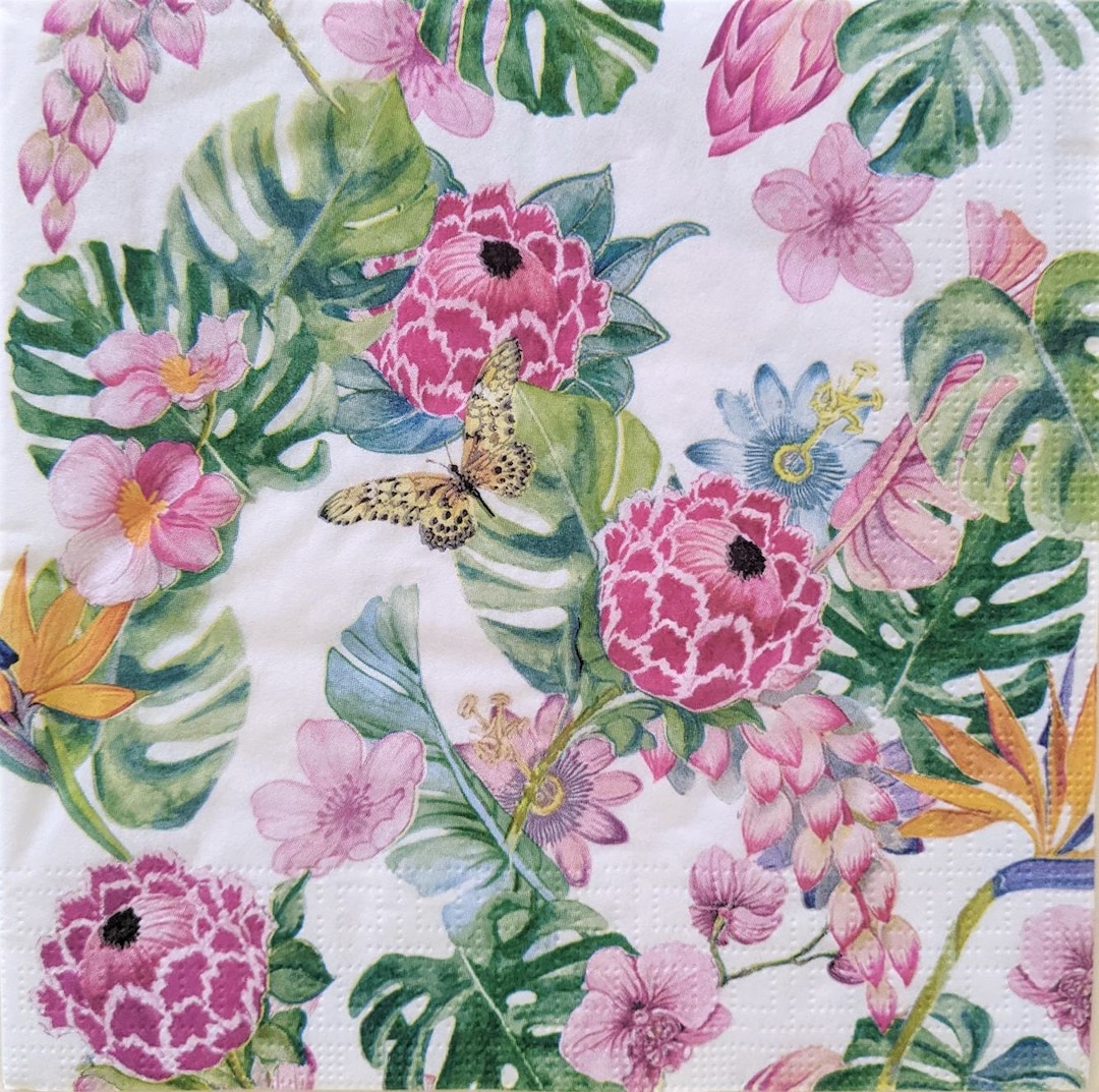 3 Decoupage Paper Napkins Tropical Delight Crafting Tissue - Etsy