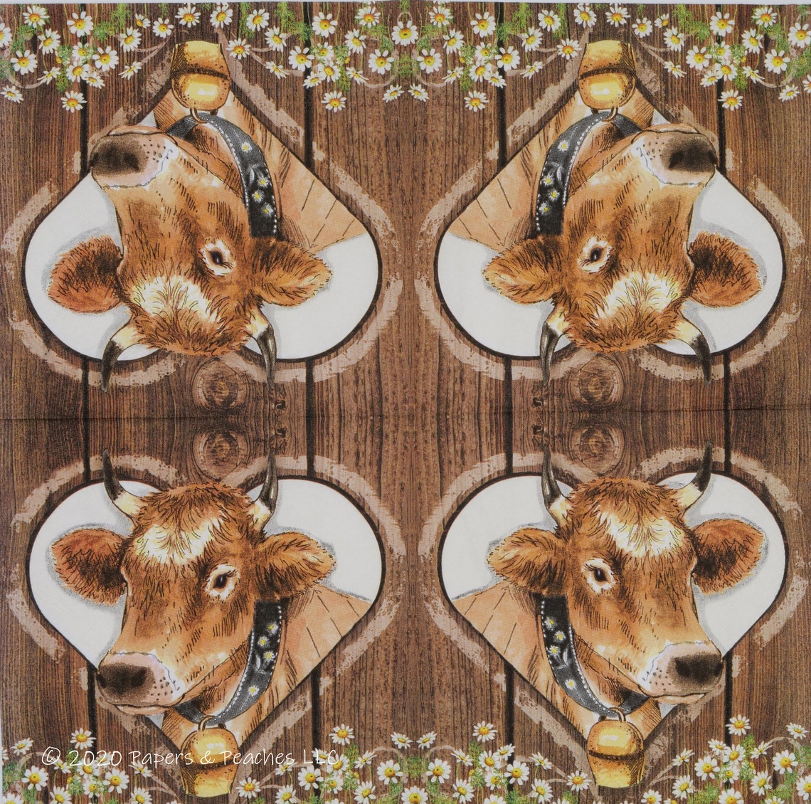 3 Decoupage Paper Napkins Pretty Cow Tissue Paper - Etsy