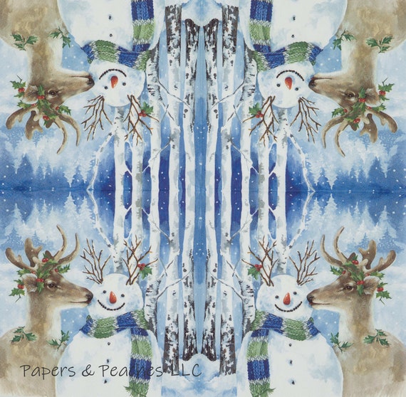 Papercraft Decorative Paper Holiday Forest 2 Decoupage Paper Napkins ...