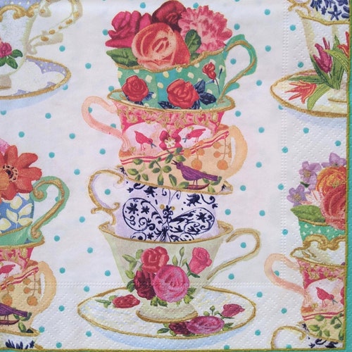 3 Decoupage Paper Napkins Victorian Florals Crafting - Etsy