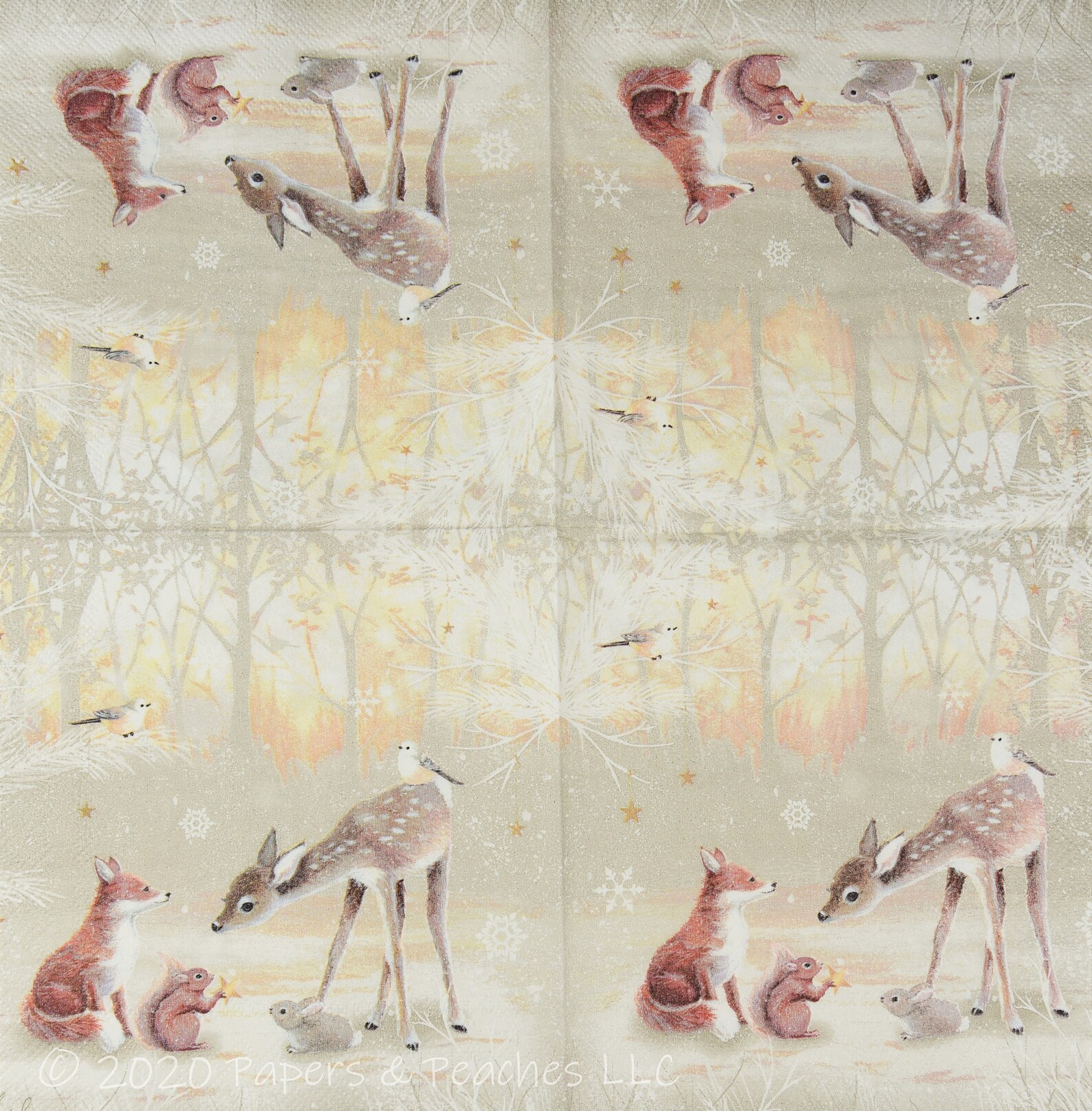 3 Decoupage Napkins Peaceful Forest Paper Napkin - Etsy