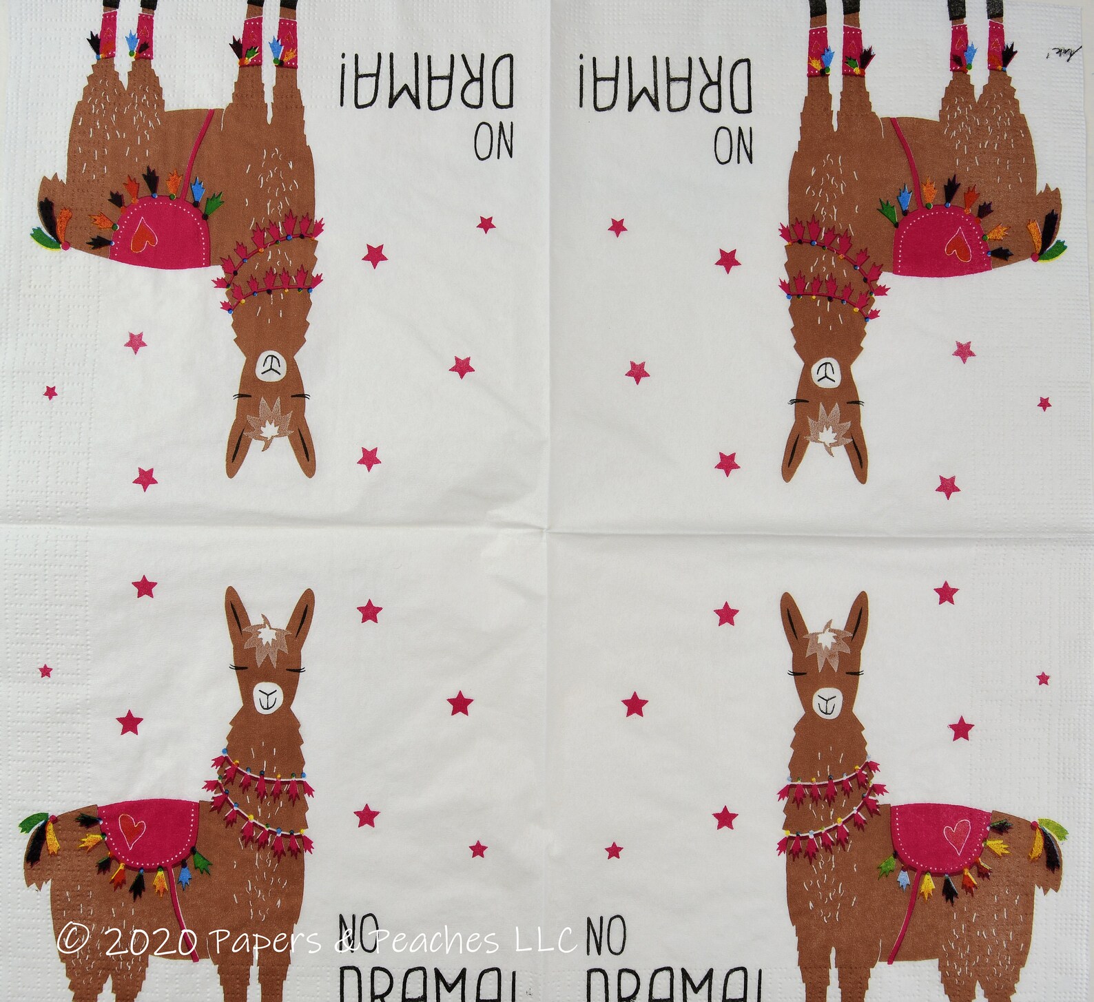 3 Decoupage Paper Napkins Pretty Llama Crafting Tissue - Etsy