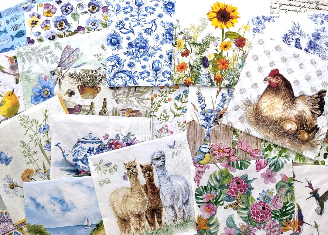 Variety Surprise Pack | Decoupage Paper Napkins | Luncheon Size | Mixed ...