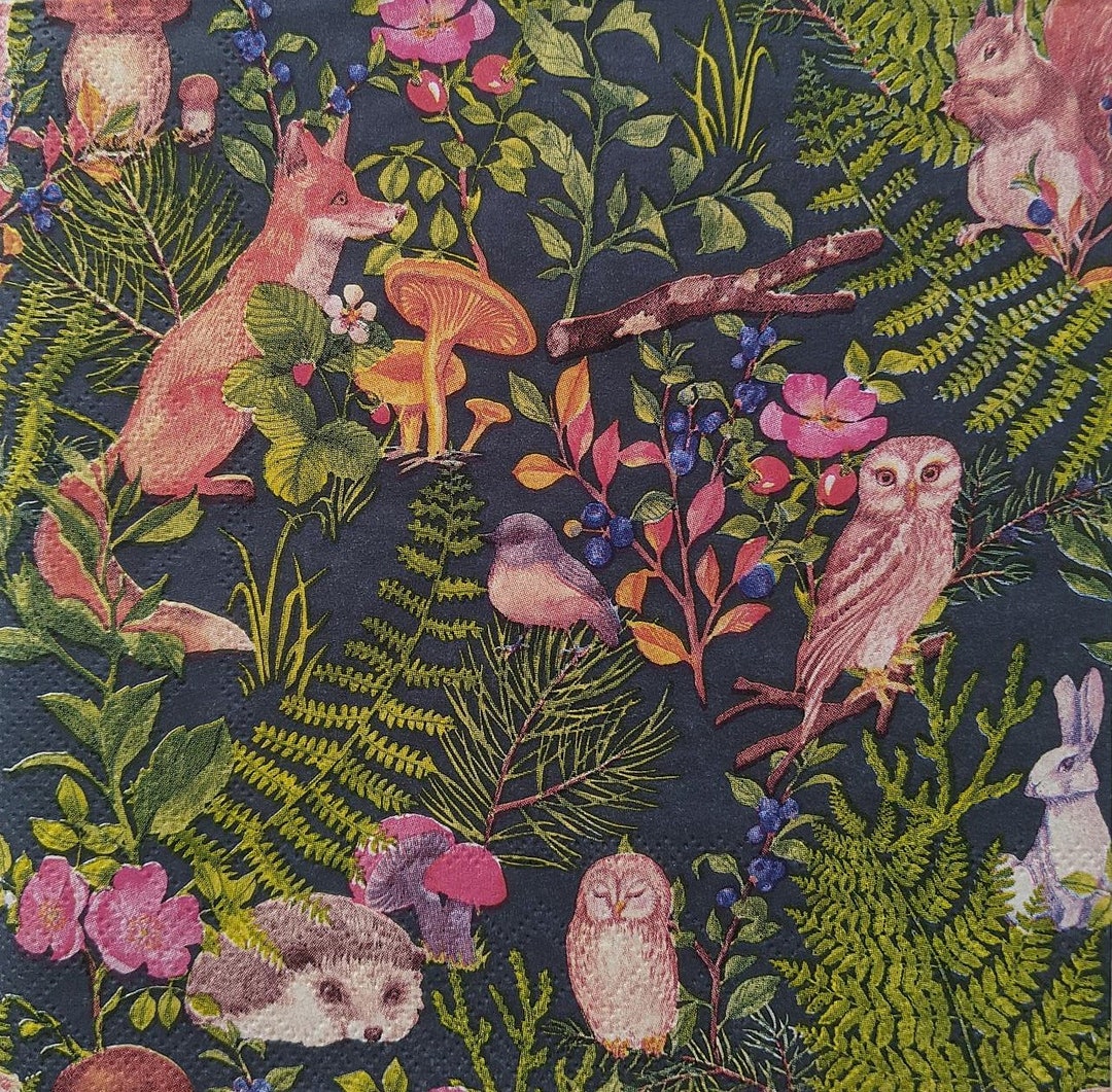 Decoupage Paper Napkins | Enchanted Forest | Crafting Tissue | - Etsy