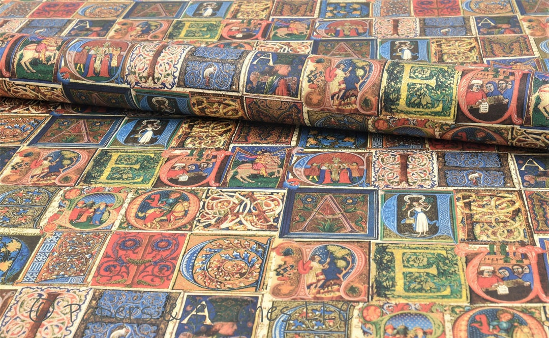 Decorative Gift Wrap Printed Paper Medieval Letters Single Sheet ...