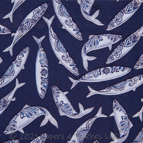 3 Decoupage Paper Napkins Vintage Fish Crafting Tissue - Etsy