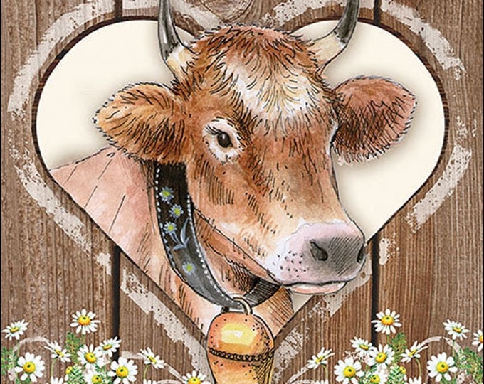 3 Decoupage Paper Napkins Pretty Cow Tissue Paper - Etsy