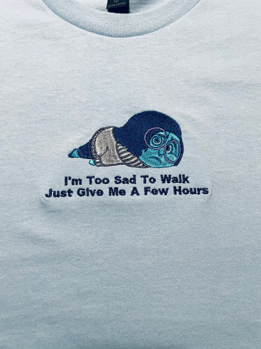 Disney Sadness Inside Out Embroidered Shirt | Too Sad to Walk - Etsy