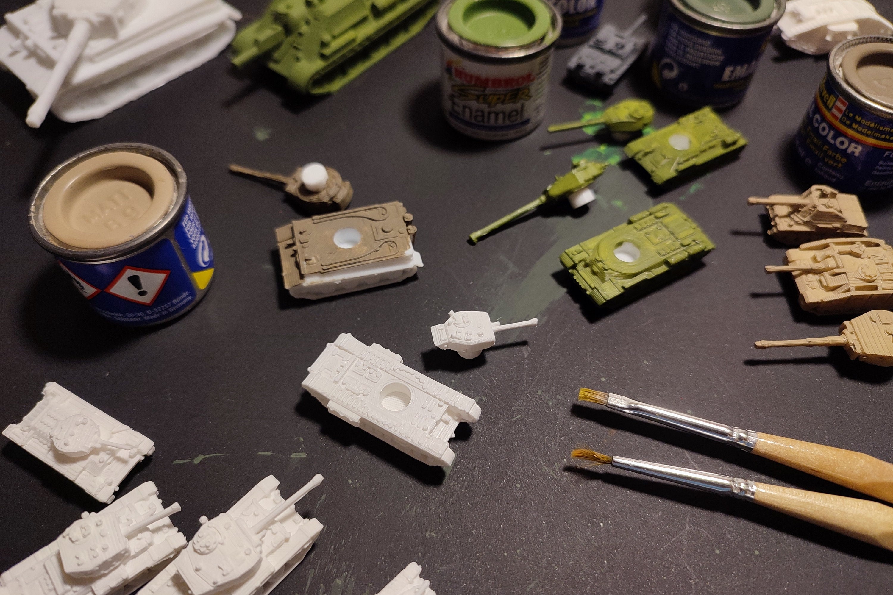 Set of 10 1/144 Miniature Models Kit - WW2 Board Games, Painting ...