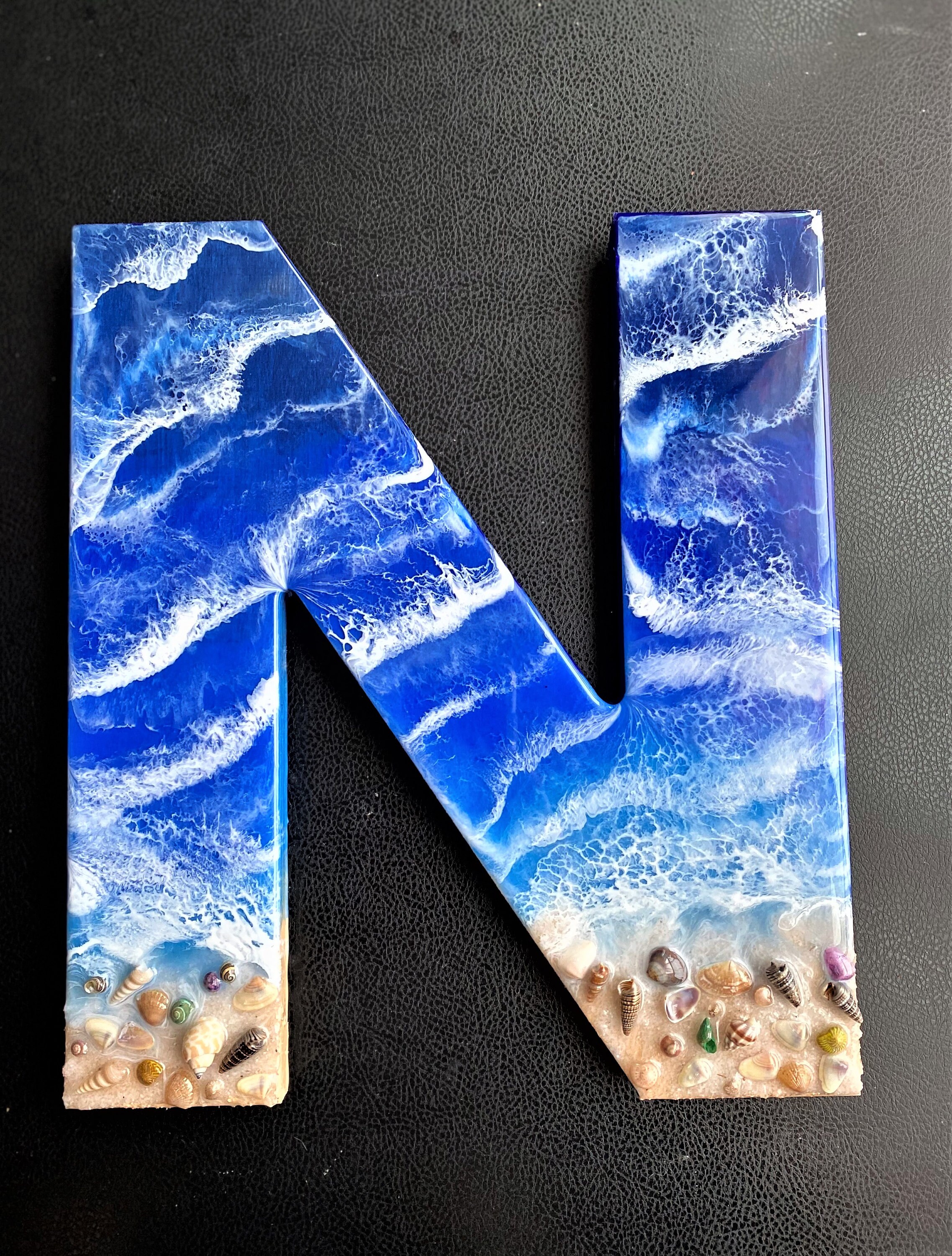 Beach Themed Letters Big Letters Ocean Waves Wall Décor - Etsy UK