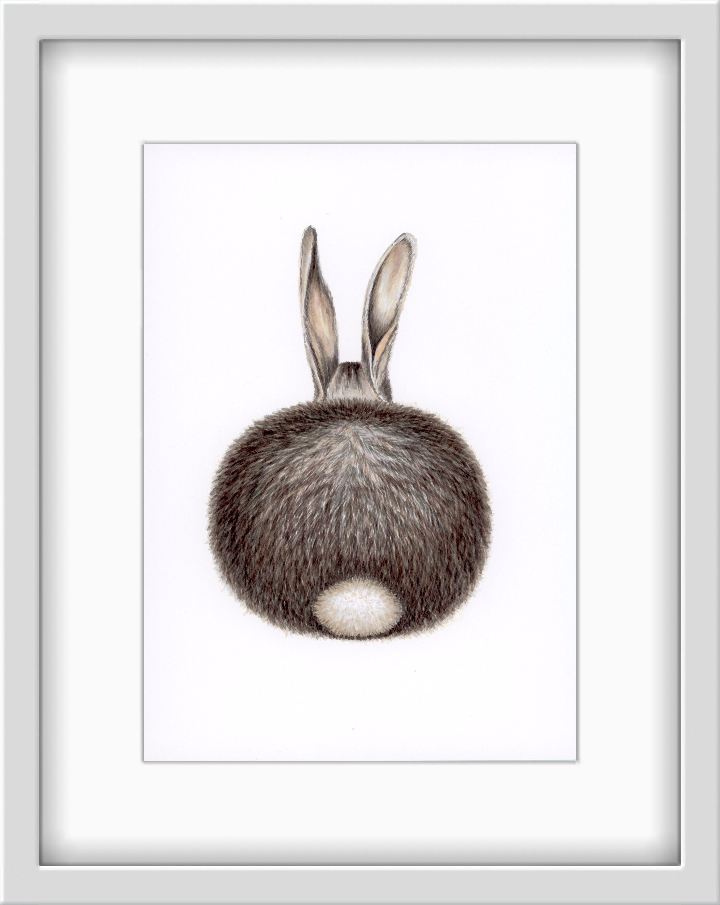 Bunny Tail PRINT, Nursery Clipart Bunny, Rabbit Wall Decor, Bunny Butt Drawing, Nursery Animal ...