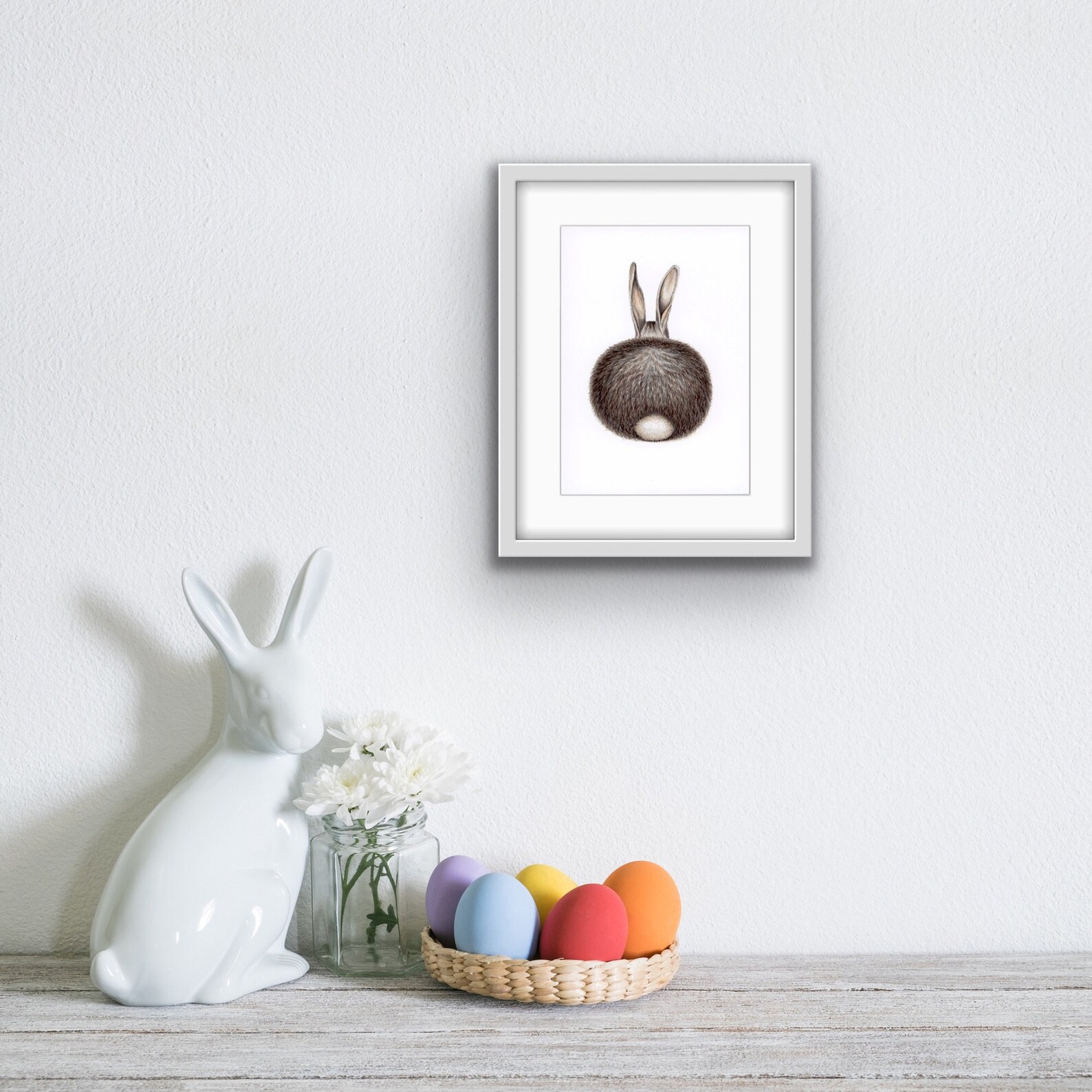 Bunny Tail PRINT, Nursery Clipart Bunny, Rabbit Wall Decor, Bunny Butt ...