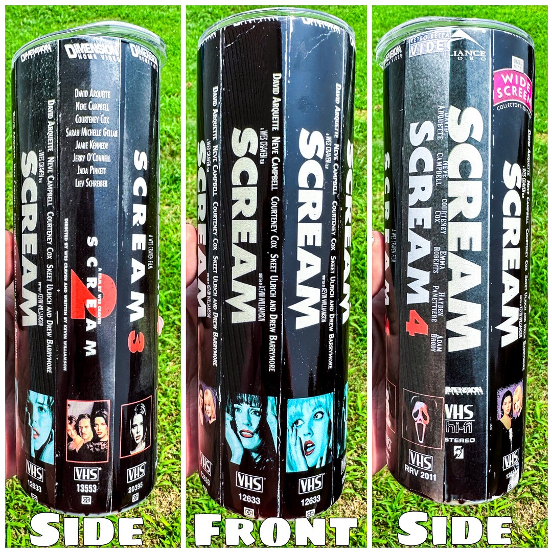FAST SHIPPING Scream Inspired VHS Tapes Tumbler Cup Horror Cult Classic ...