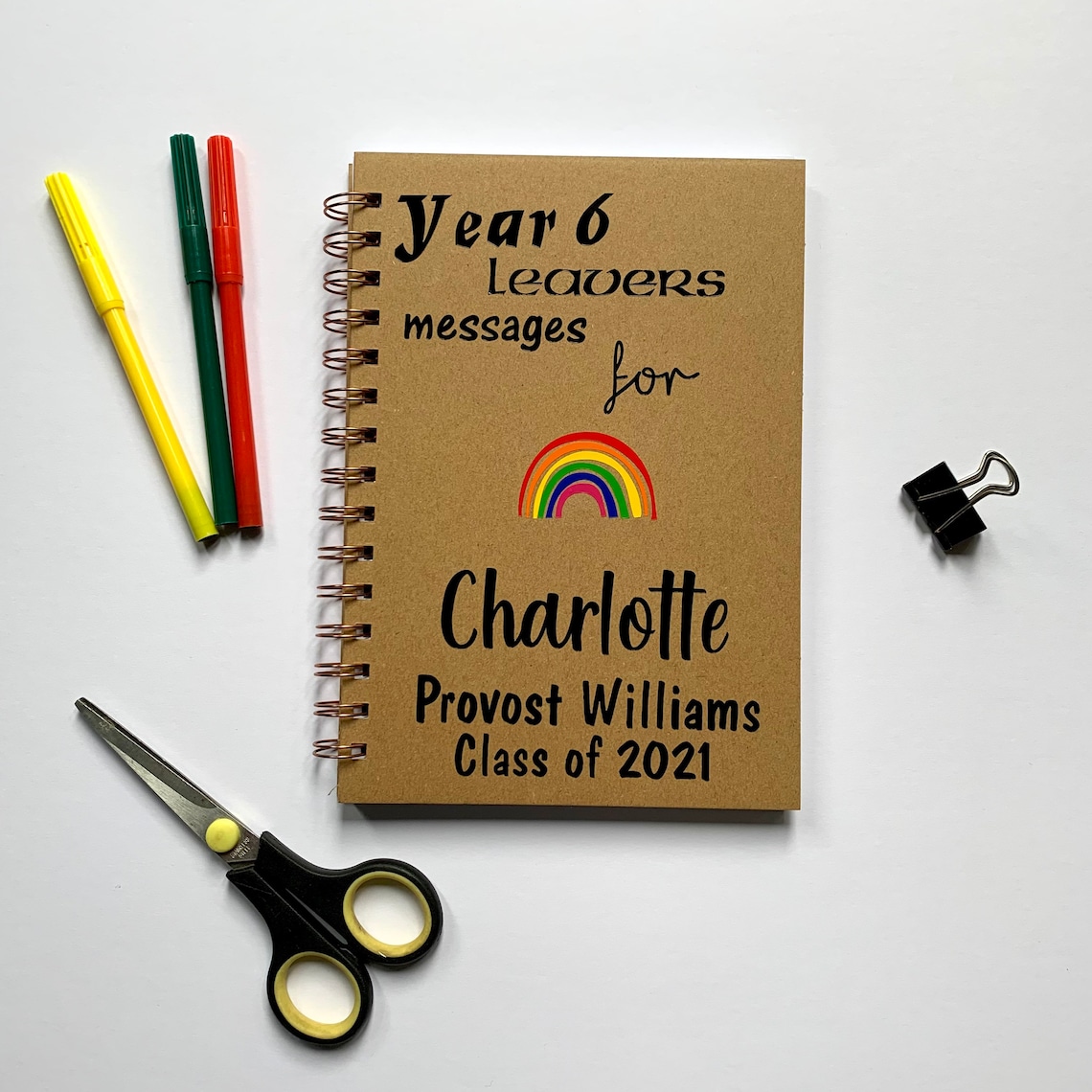 Rainbow Custom Year 6 Leavers Notebook End of School School - Etsy UK