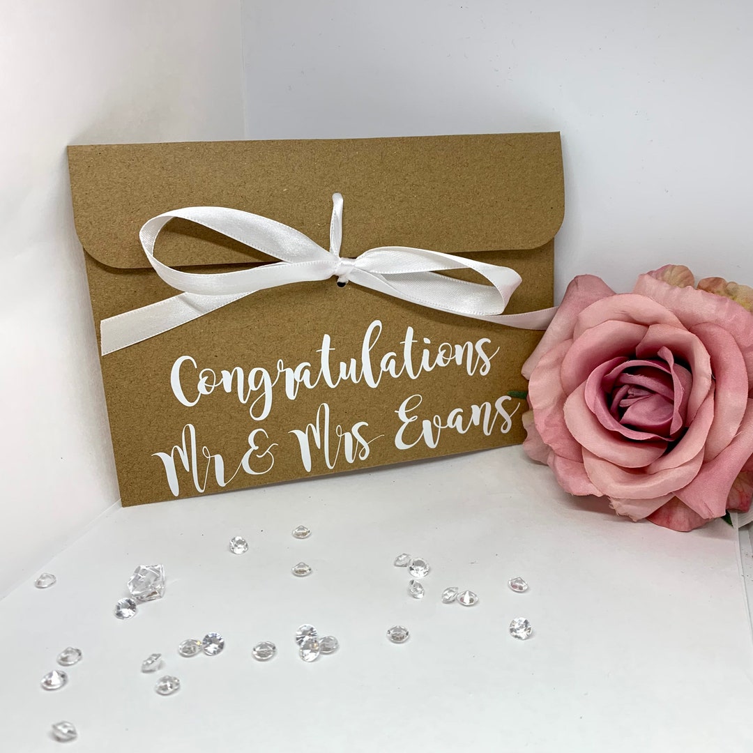Wedding Gift Envelope, Personalised Money Envelope, Wedding Money Card ...