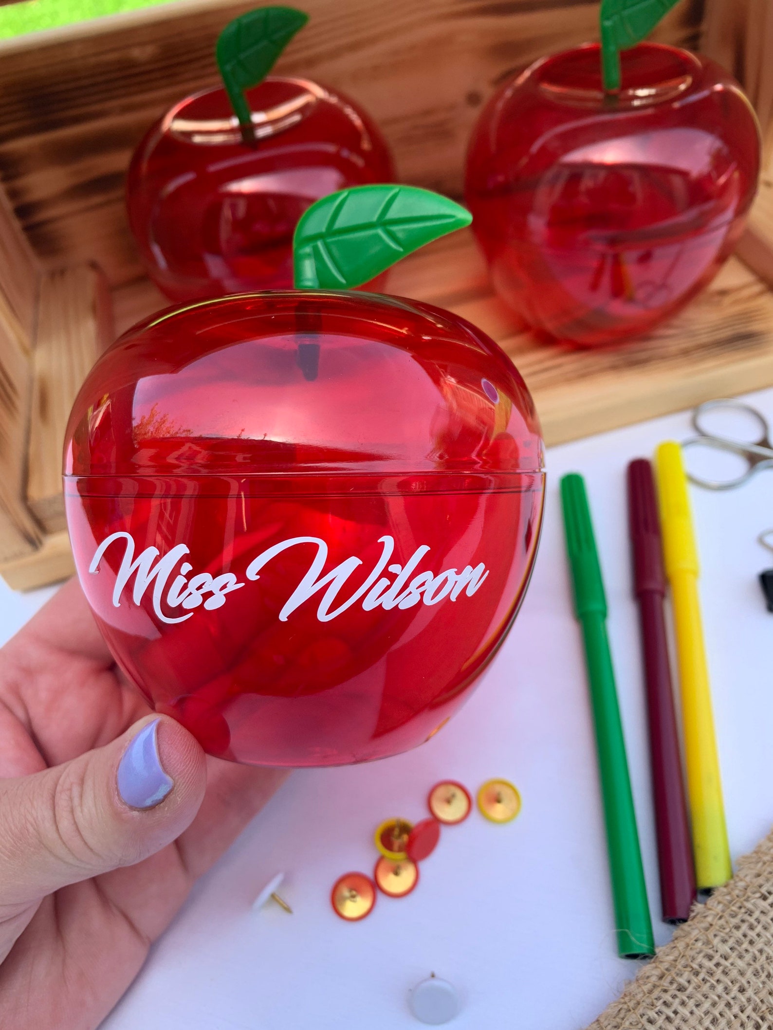 Personalised Teacher Apple Personalised Teacher Gift - Etsy UK