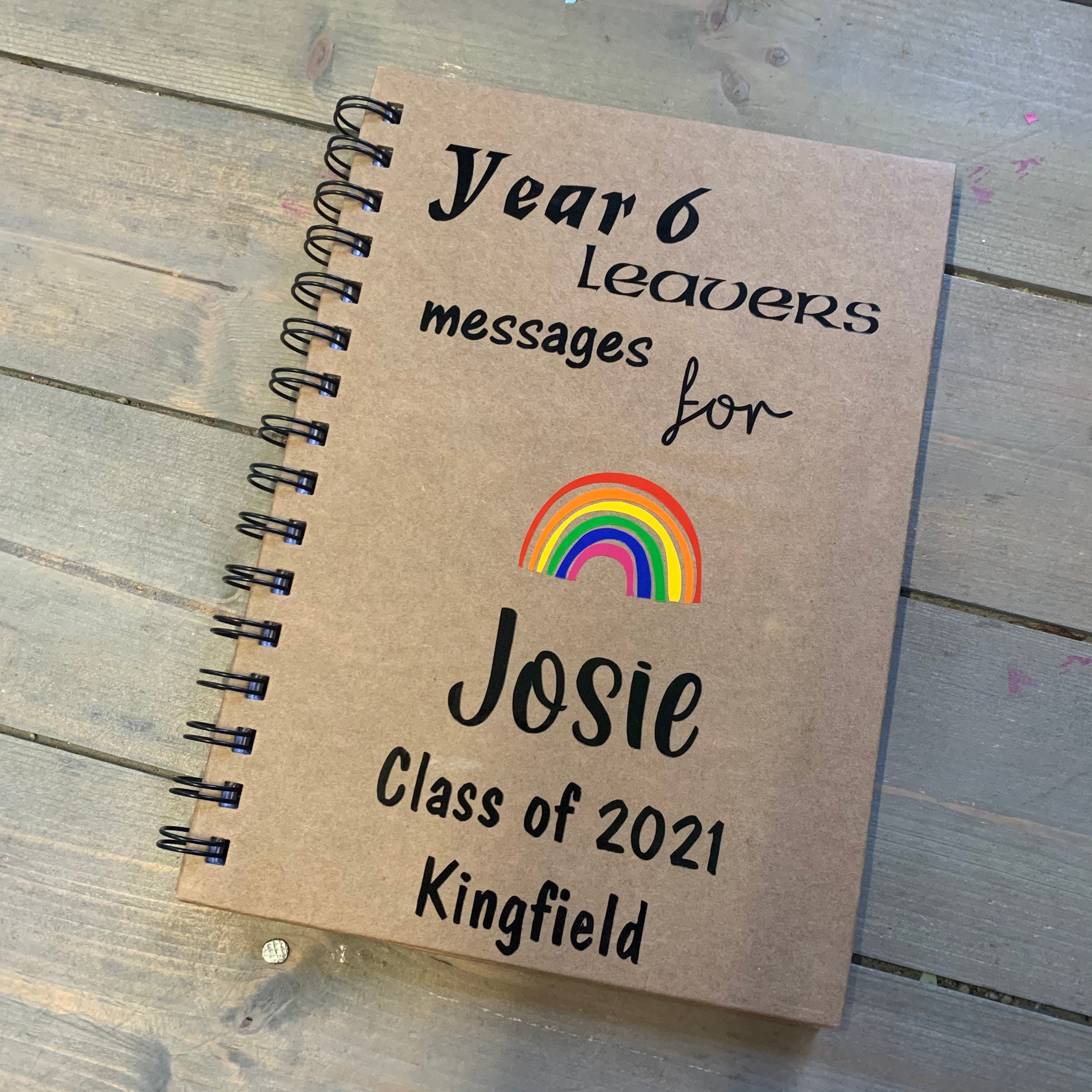 Rainbow Custom Year 6 Leavers Notebook End of School School - Etsy UK