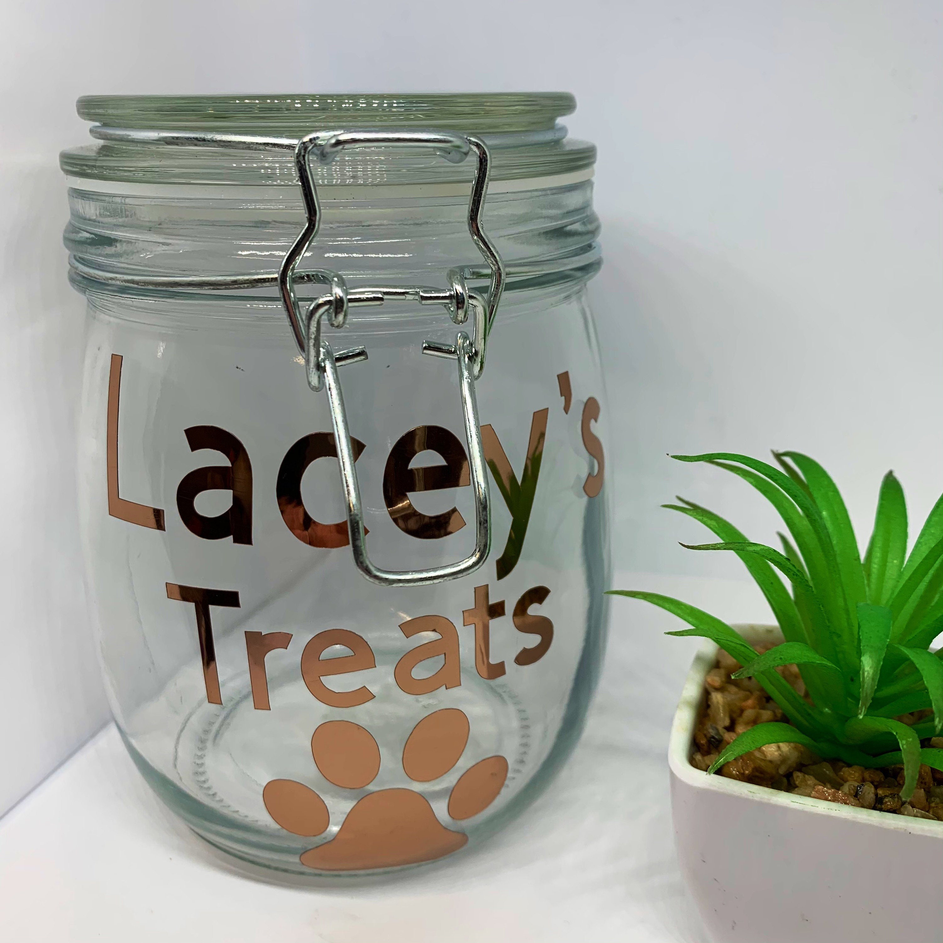 Personalised Paw Print Treat Jar Glass Dog Treat Jar Dog - Etsy
