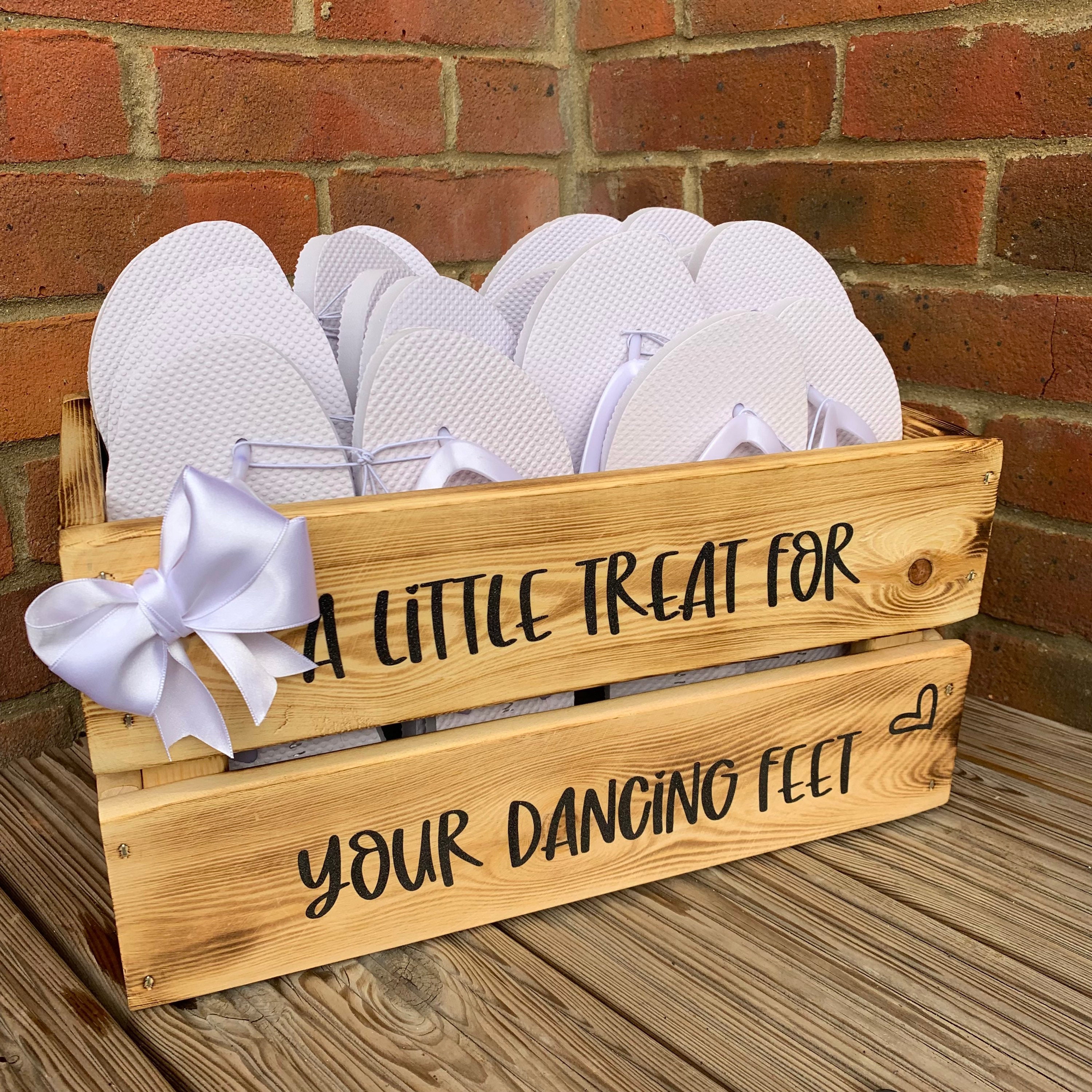 Rustic | Wedding | Flip Flop | Crate | Burnt Wood Finish | Dancing Feet ...