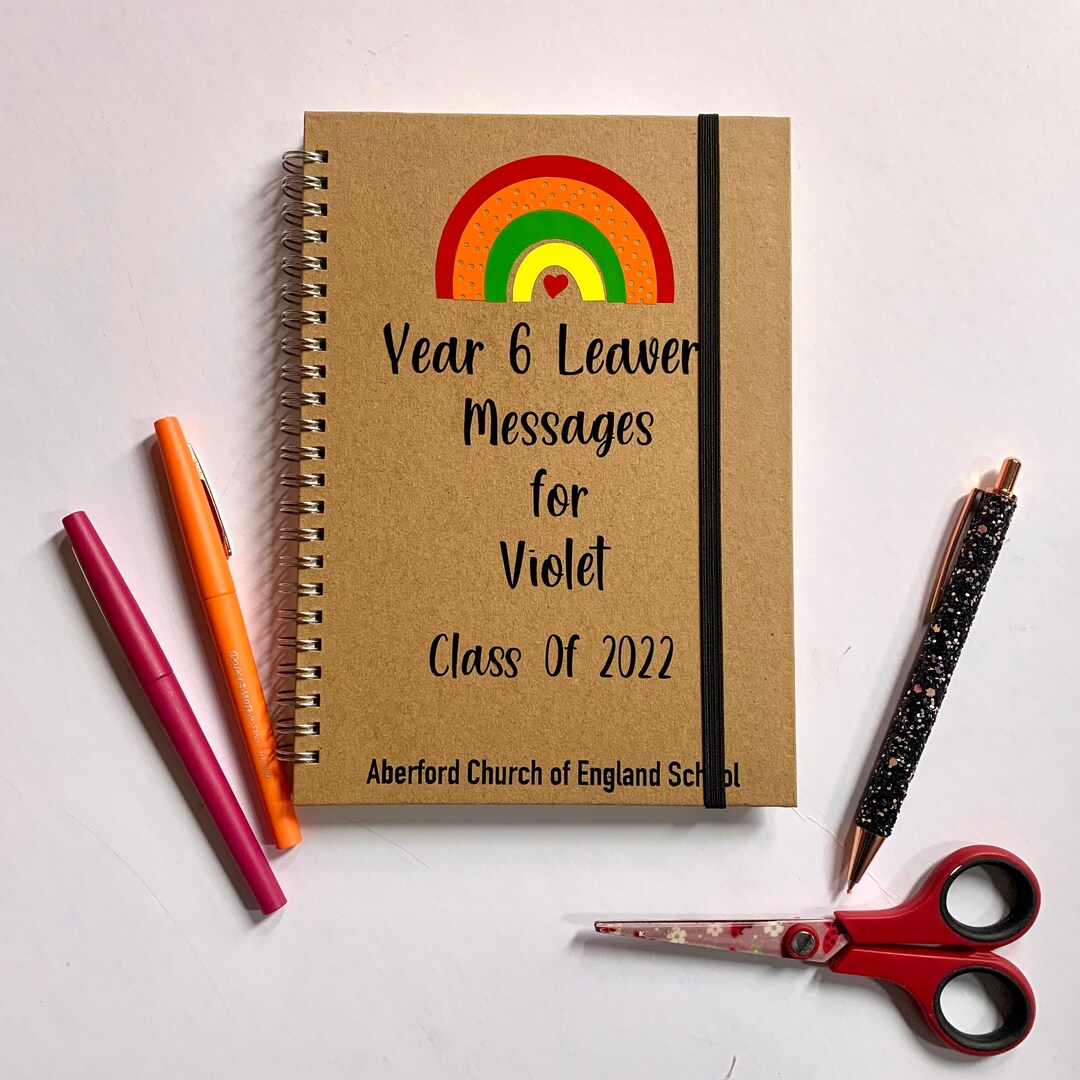 Personalised End of School Leavers Rainbow Notebook, School Leavers ...