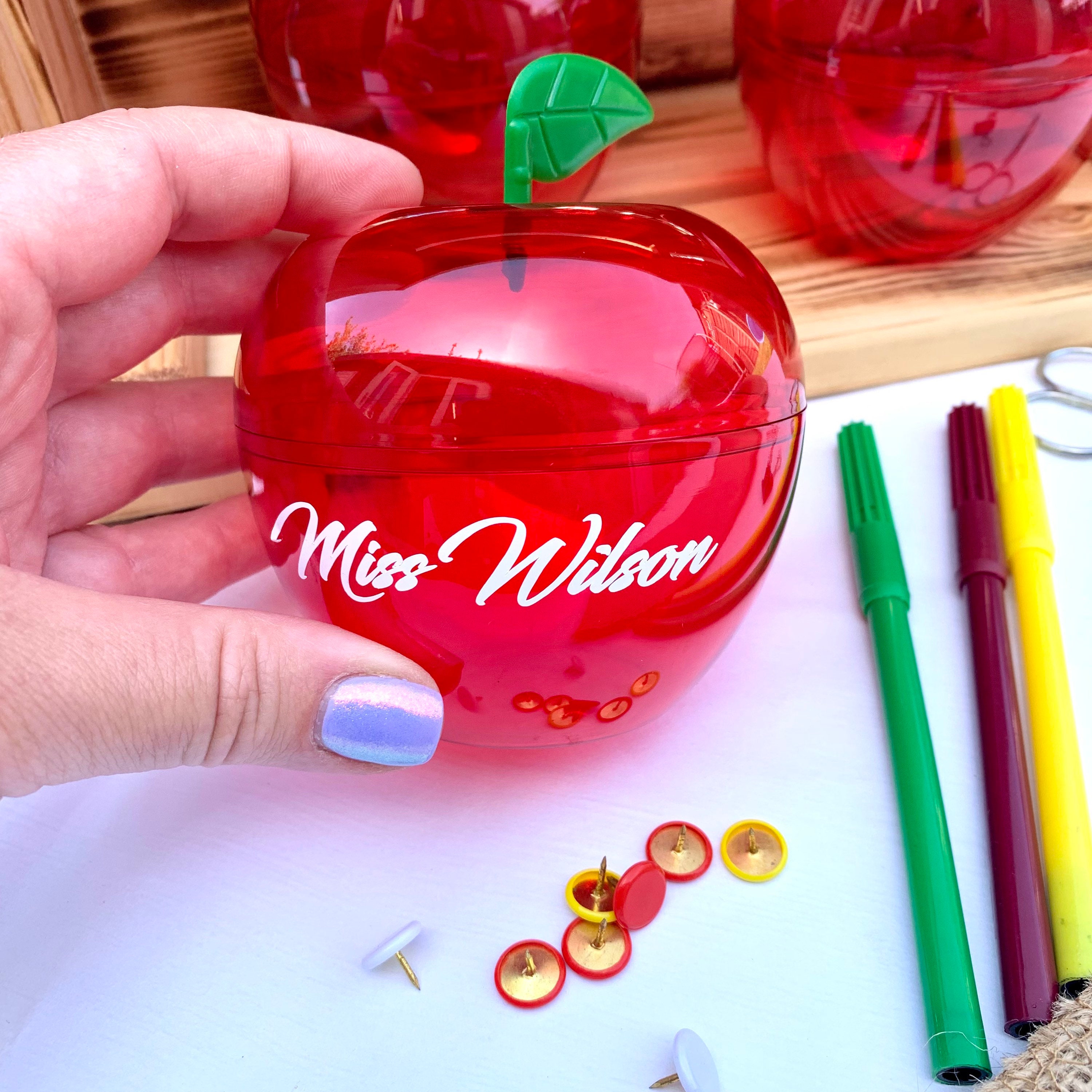 Personalised Teacher Apple Personalised Teacher Gift - Etsy UK