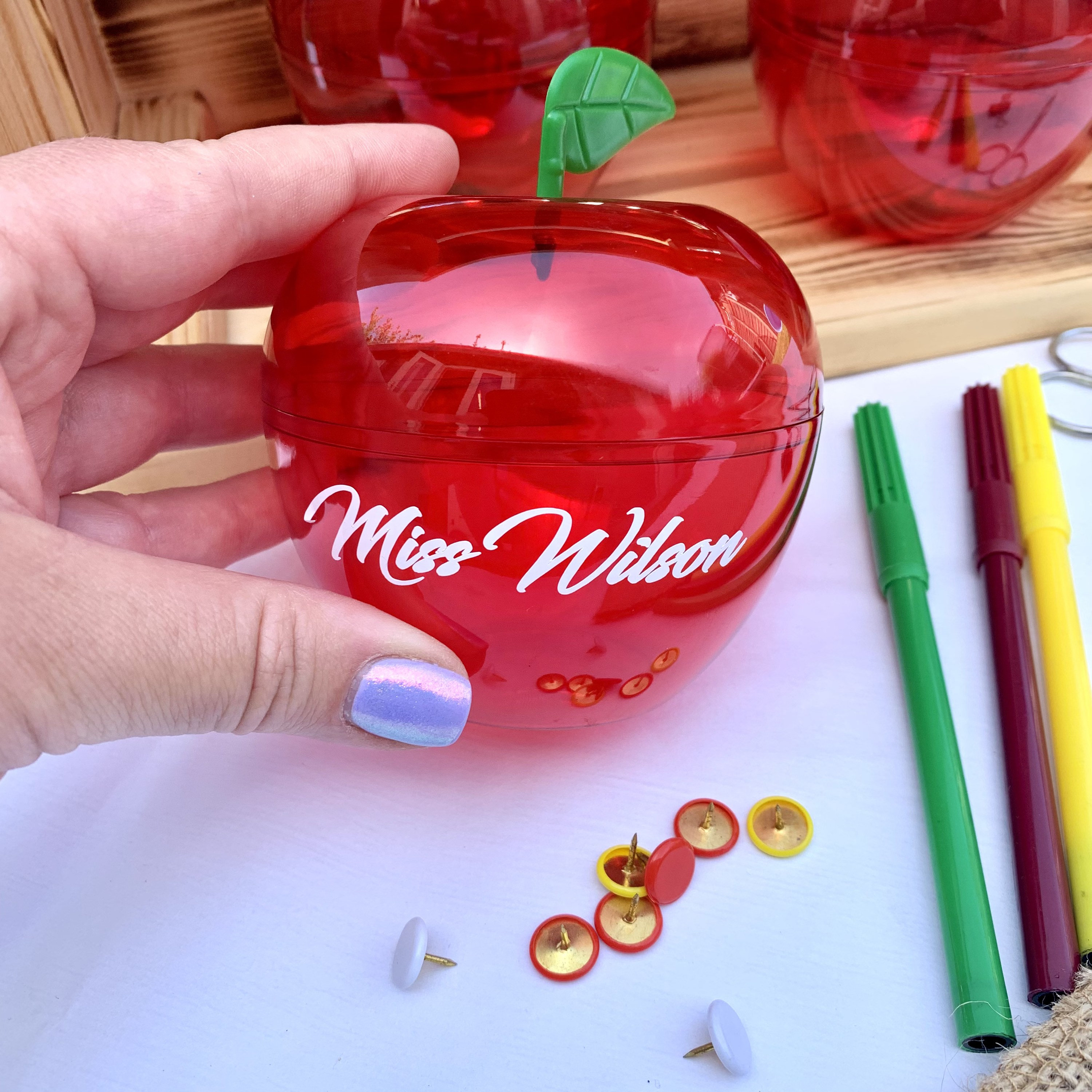 Personalised Teacher Apple Personalised Teacher Gift - Etsy UK