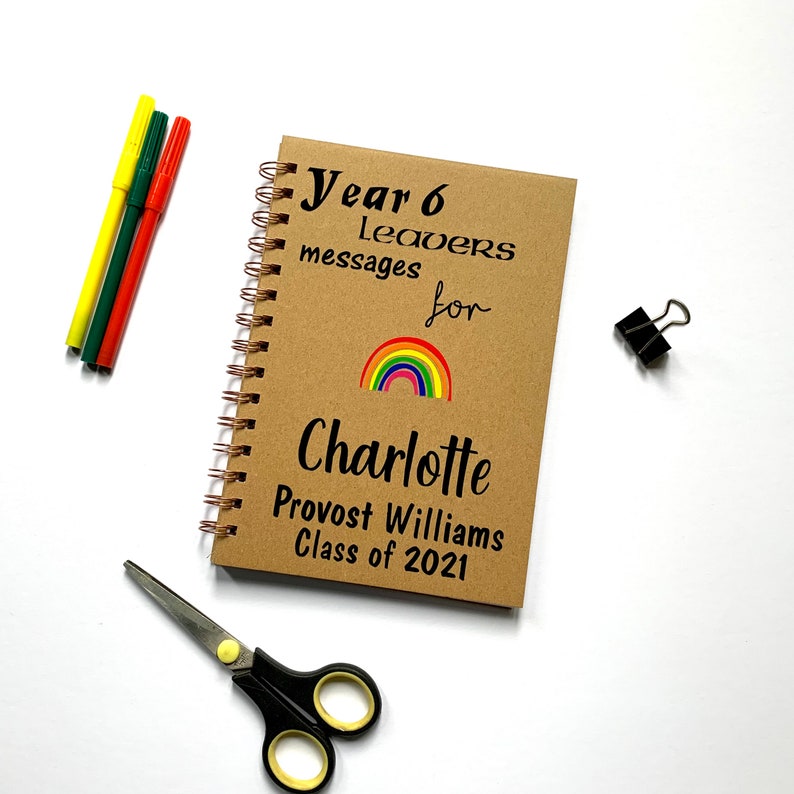 rainbow-custom-year-6-leavers-notebook-end-of-school-school-etsy-uk