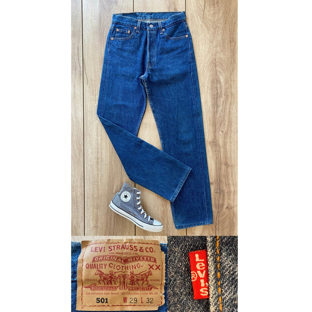 Levi's 501 W29 Vintage 90s, Mom Jeans, Women's 501, High Waist, Medium Blue Color, Small Size ...