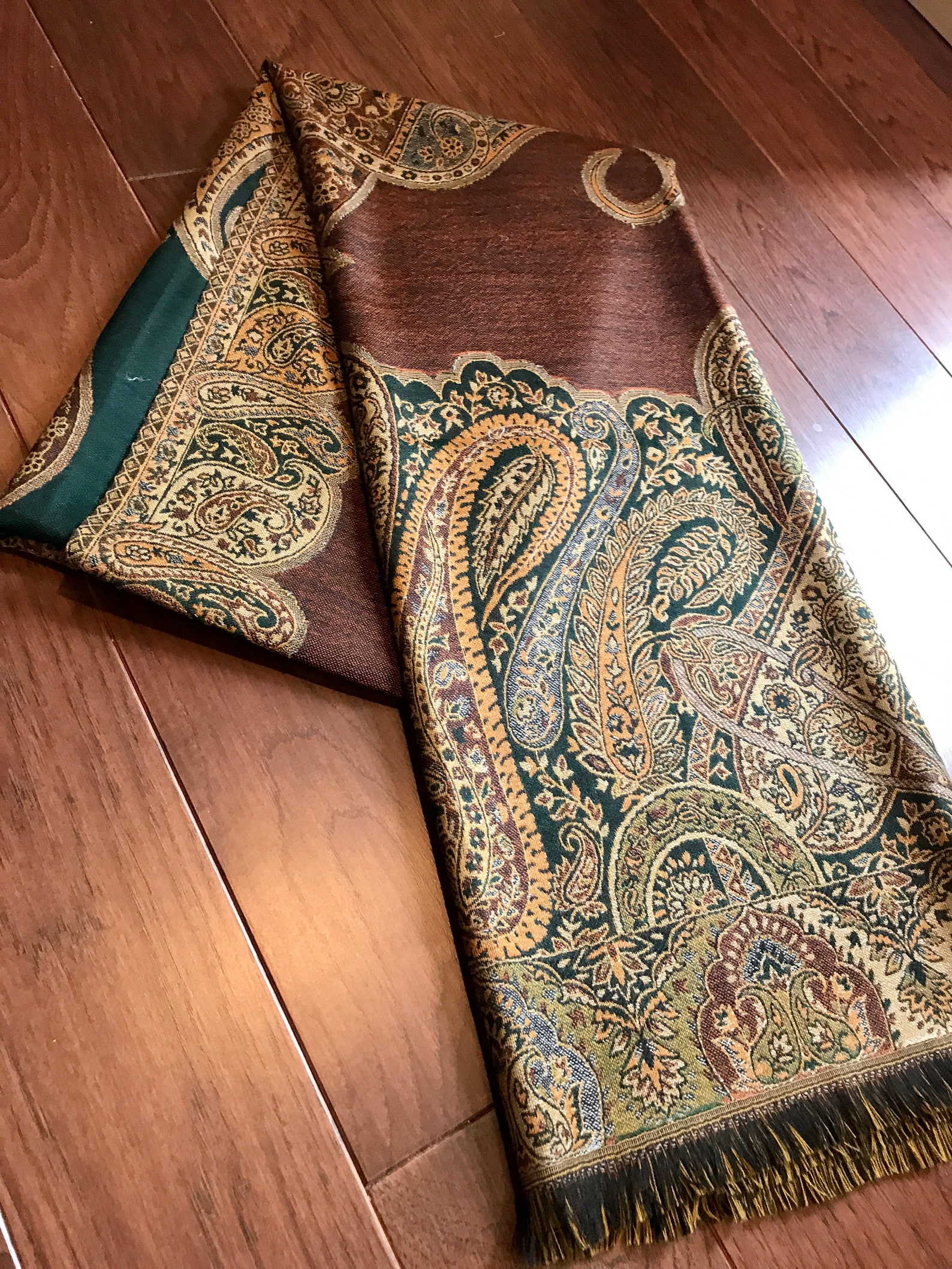Paisley Designed Pure Wool Stole - Etsy