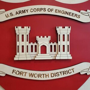 Custom 3D Wooden Engineer Regimental Crest With US Army Corps of ...