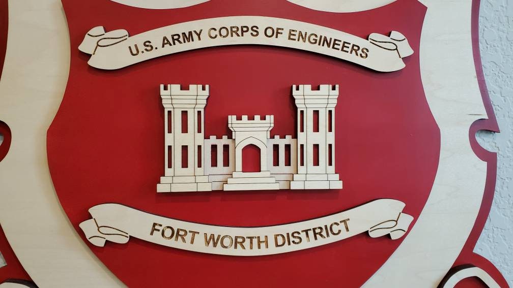 Custom 3D wooden Engineer Regimental Crest with US Army Corps of ...