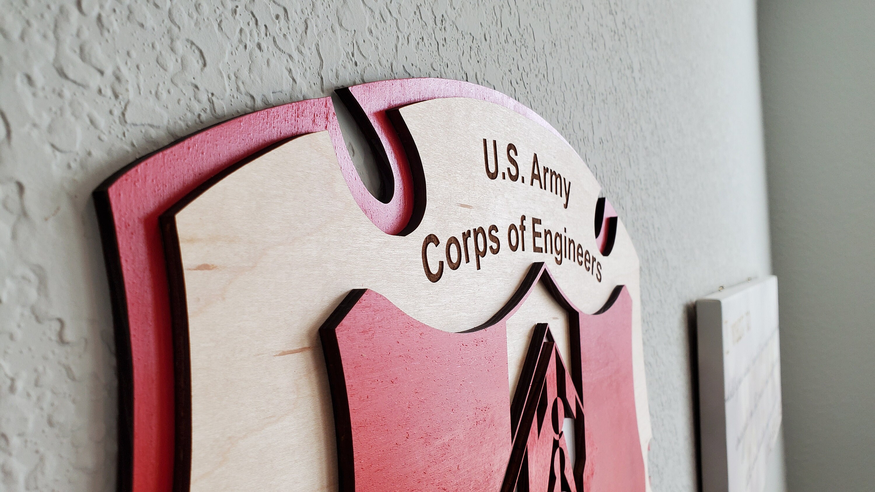 Custom 3D Wooden Engineer Regimental Crest With US Army Corps of ...
