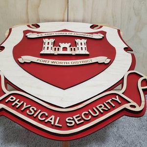 Custom 3D Wooden Engineer Regimental Crest With US Army Corps of ...