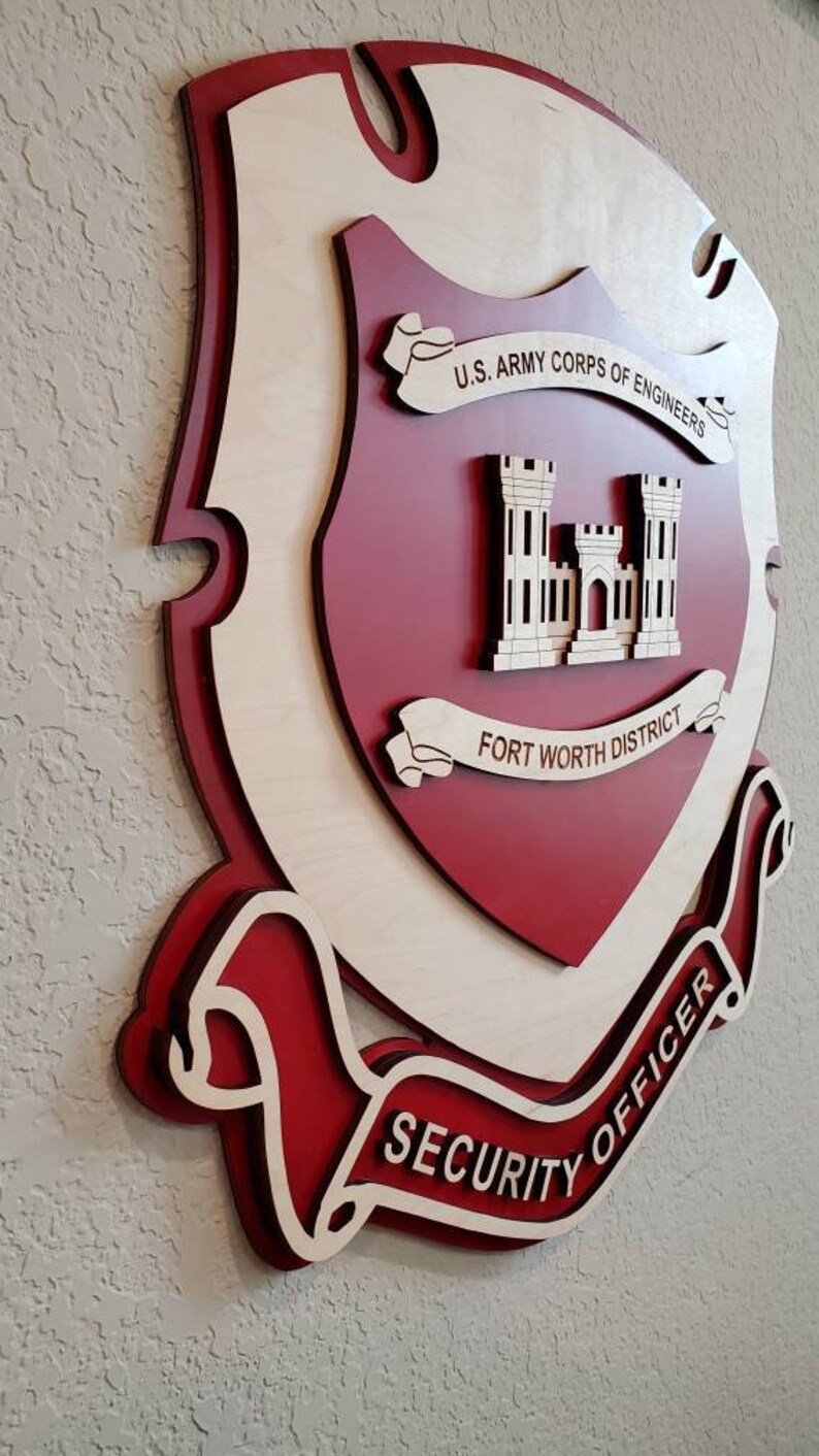 Custom 3D Wooden Engineer Regimental Crest With US Army Corps of ...