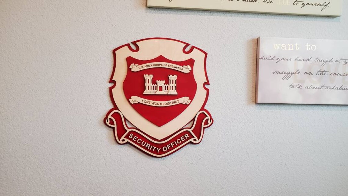 Custom 3D Wooden Engineer Regimental Crest With US Army Corps of ...