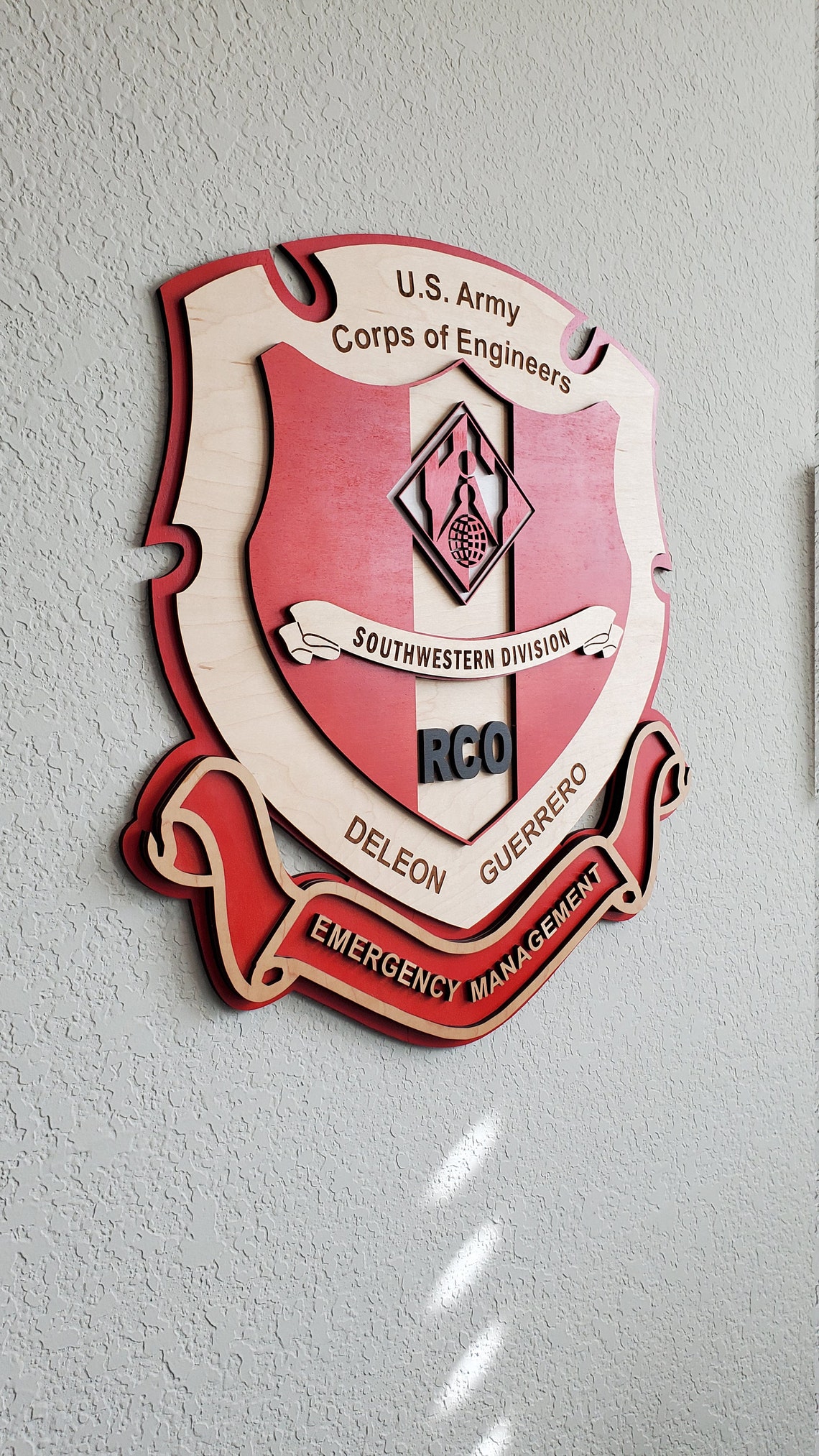 Custom 3D Wooden Engineer Regimental Crest With US Army Corps of ...