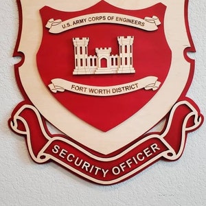 Custom 3D wooden Engineer Regimental Crest with US Army Corps of ...