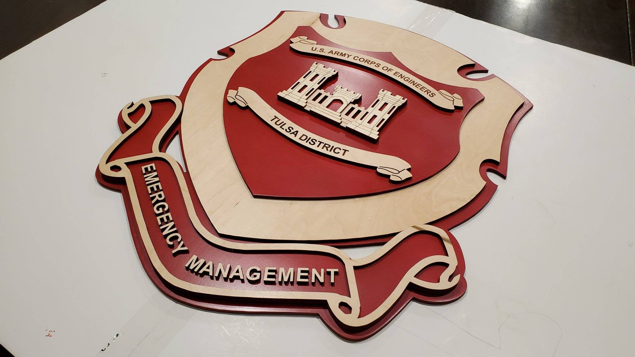 Custom 3D wooden Engineer Regimental Crest with US Army Corps of ...