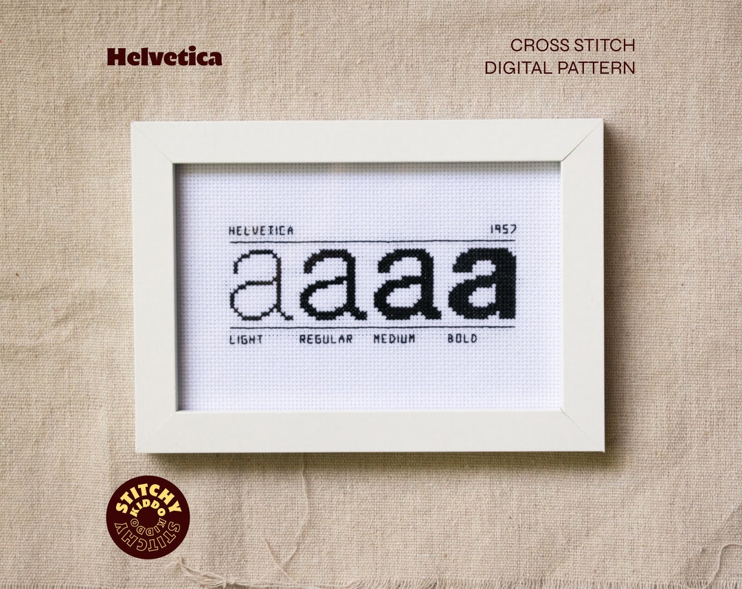 Helvetica Modern Cross Stitch PDF Pattern - Etsy