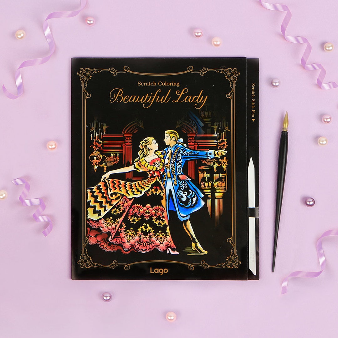 Buy Beautiful Lady Scratch Coloring Book / Adult Coloring Book Online ...