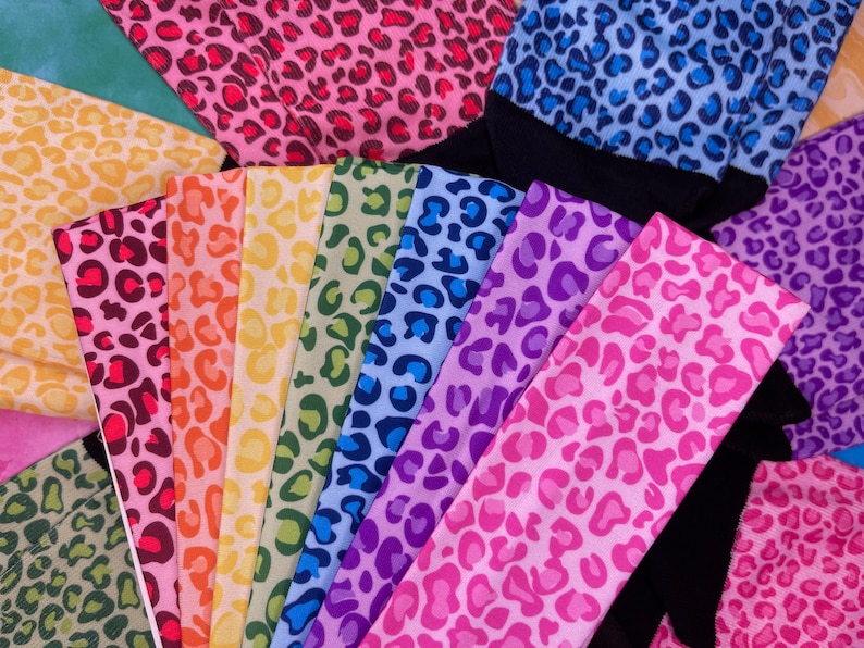 MATCHING Cheetah Girl Inspired Colorful Rainbow Cheetah Headbands and ...