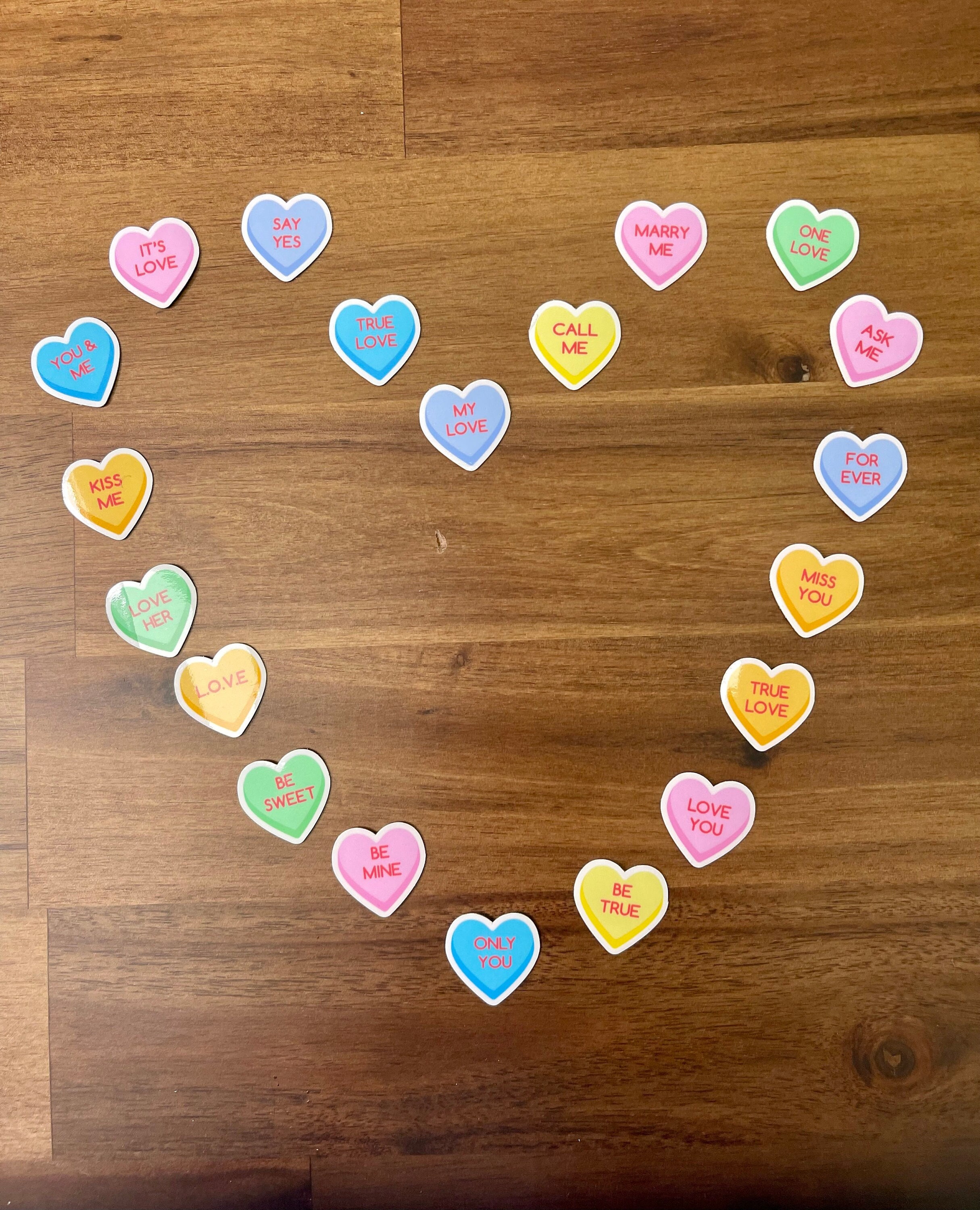20 Conversation Hearts Stickers All 20 Cute Fun Stickers - Etsy