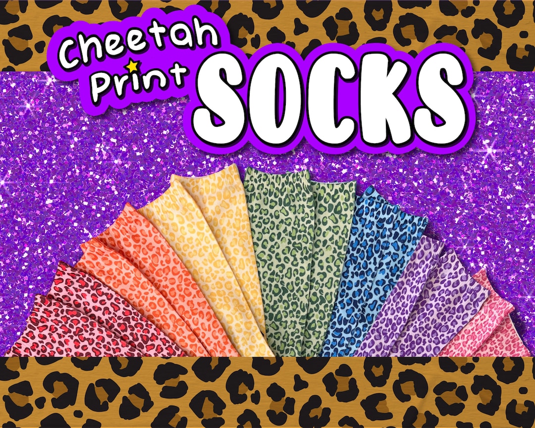 Cheetah Print Socks: Fun & Comfy, Variety of Colors - Etsy
