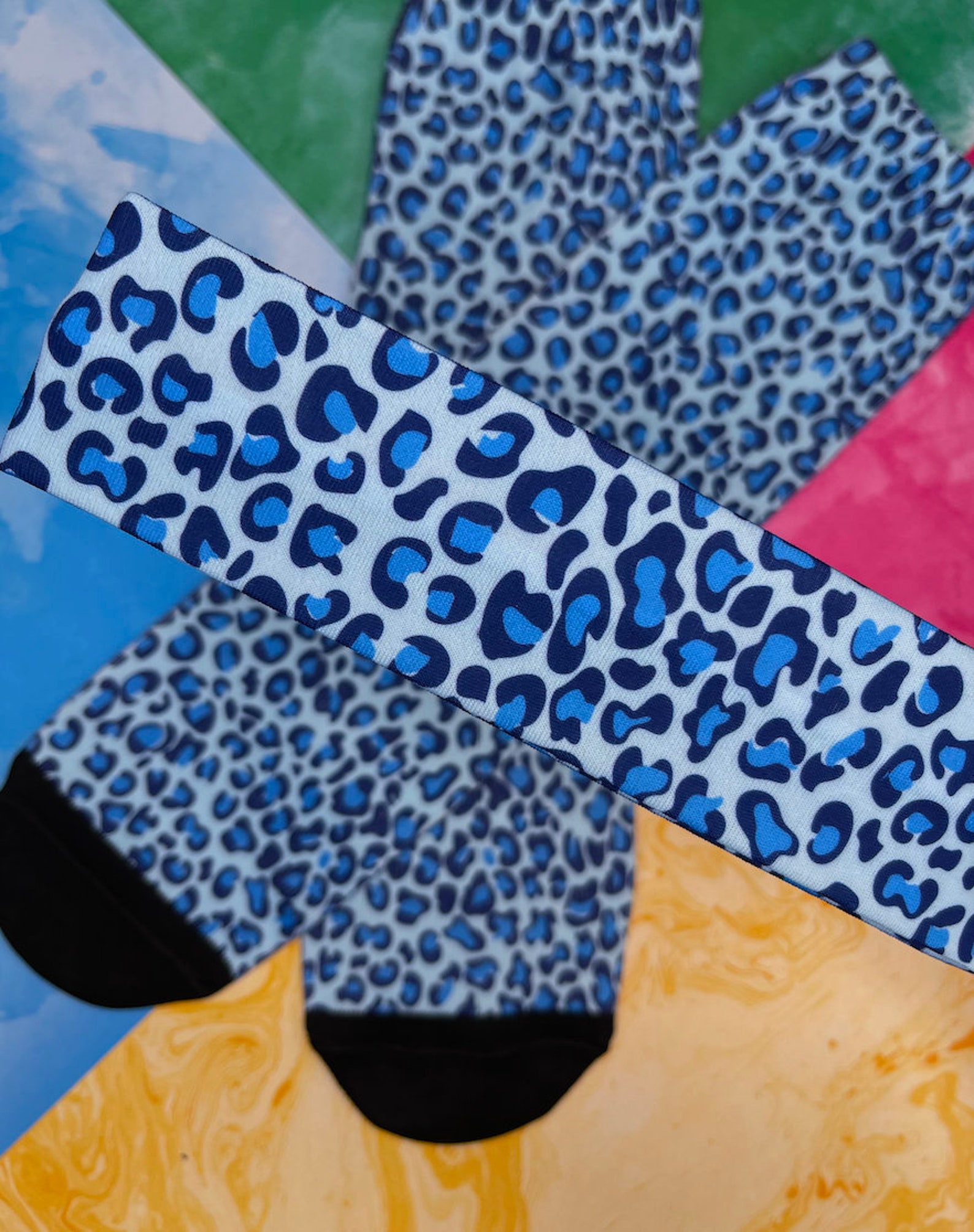 MATCHING Cheetah Girl Inspired Colorful Rainbow Cheetah Headbands and ...