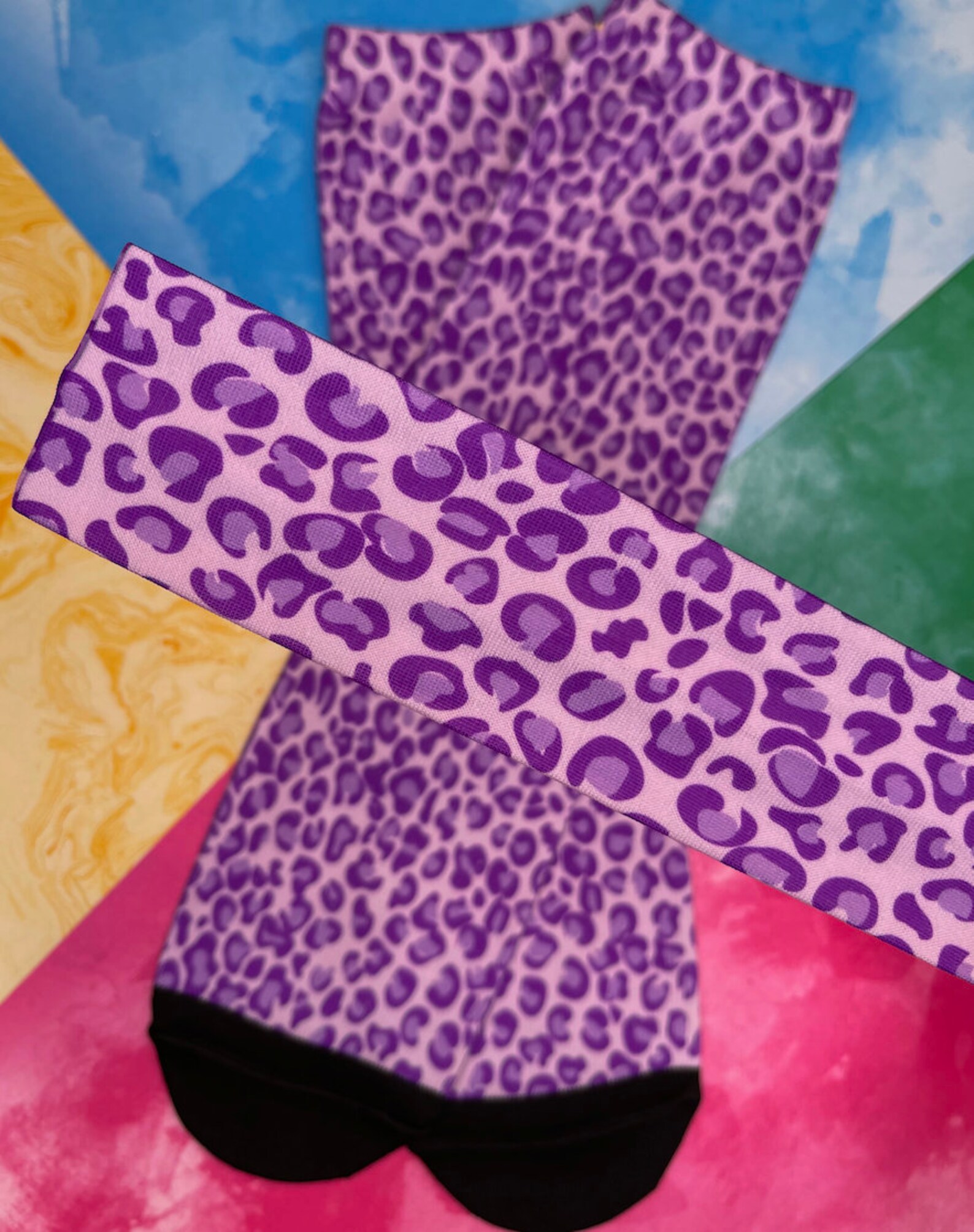 MATCHING Cheetah Girl Inspired Colorful Rainbow Cheetah Headbands and ...