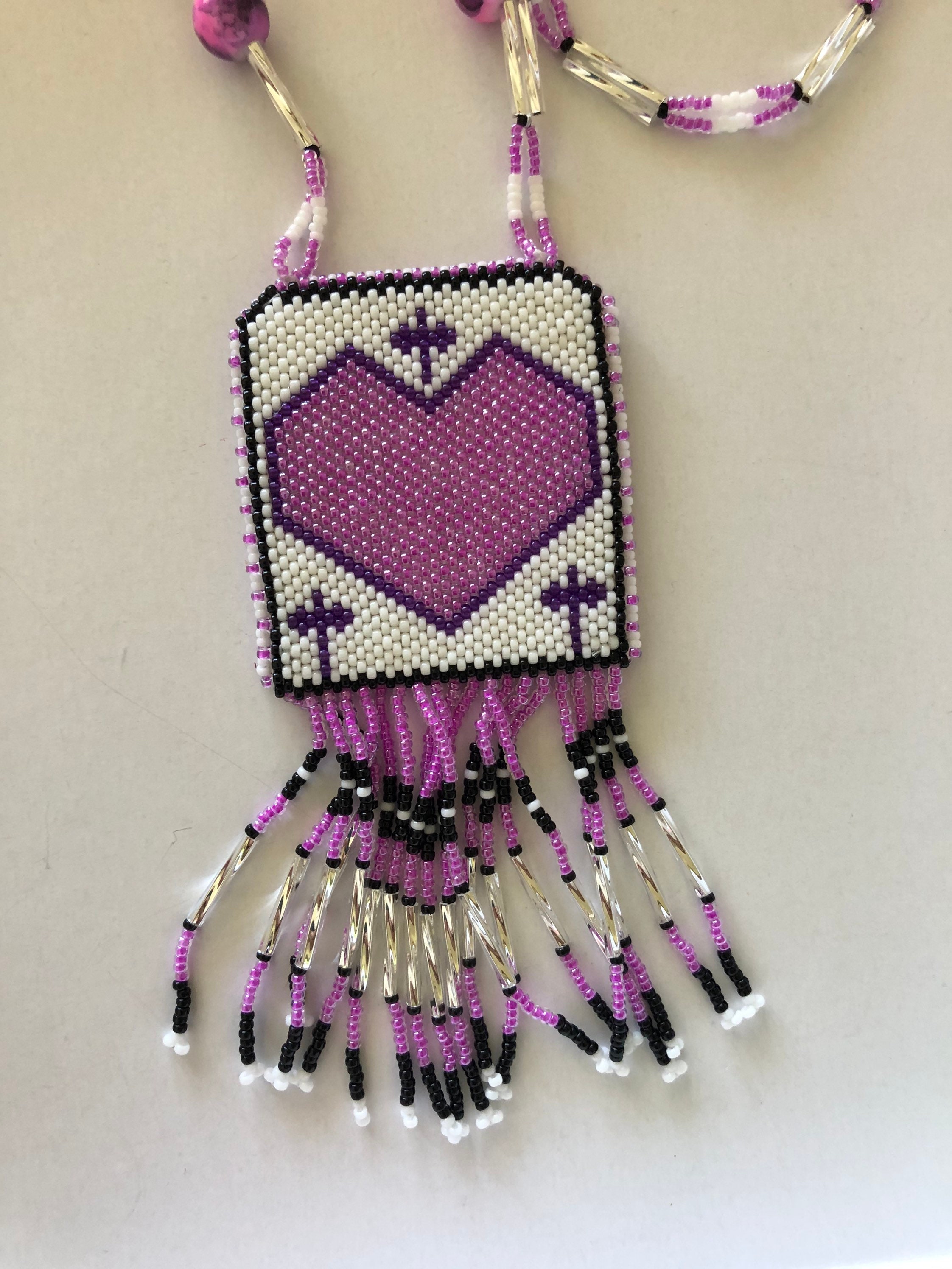 Native American Peyote Heart Necklace - Etsy