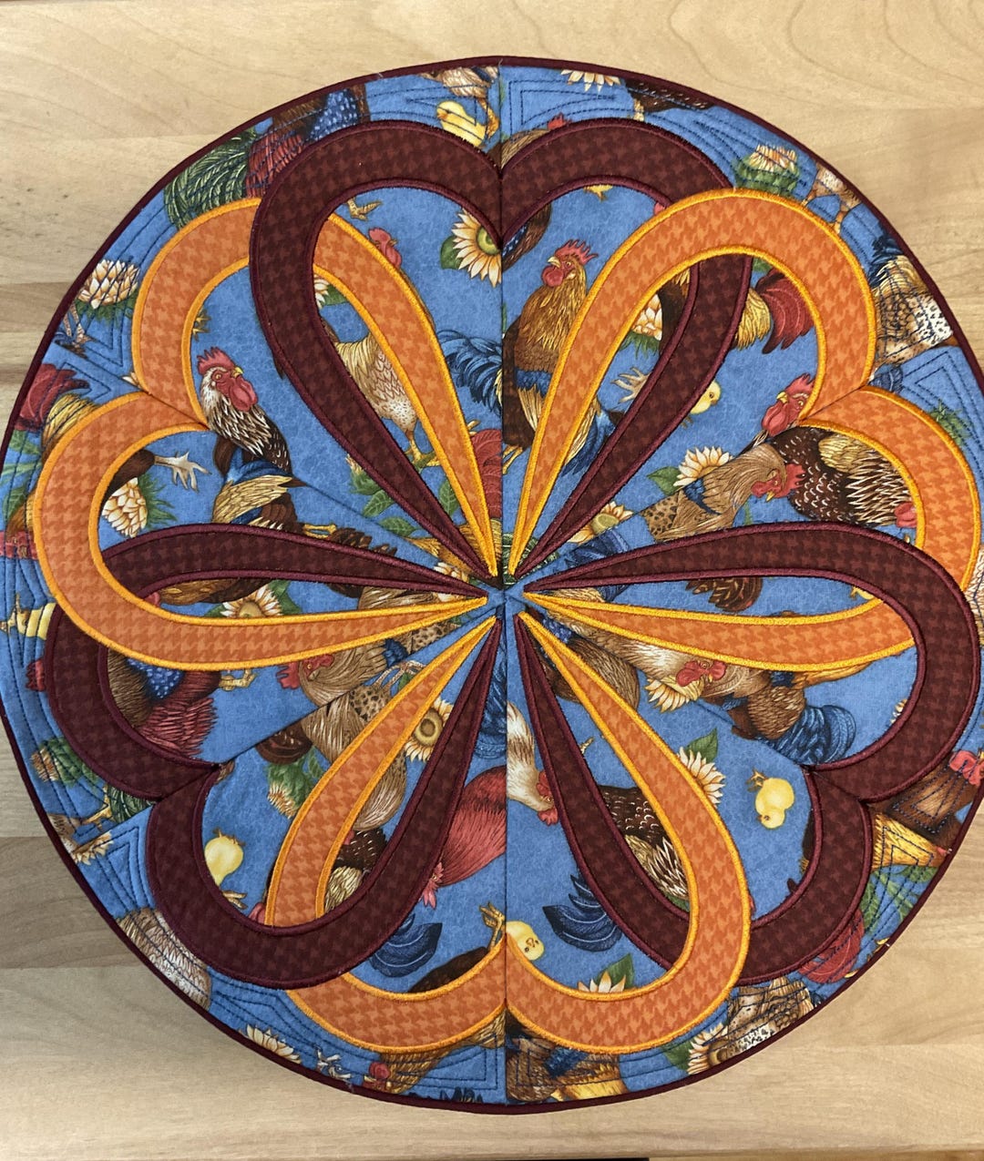 Handmade Appliqued and Quilted Celtic Hearts Table Topper or Candle Mat ...