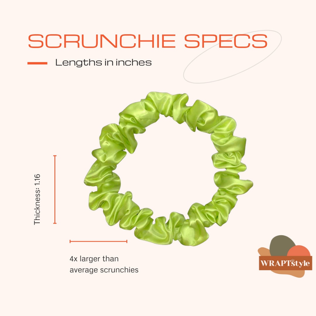 XXL Satin Scrunchies for Braids, Locs, Dreads and Puffs, Thick Natural ...